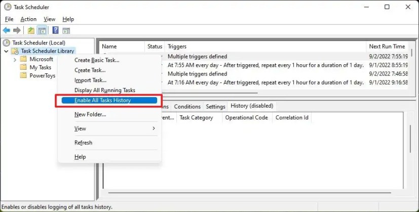 So aktivieren Sie den Taskplaner-Verlauf in Windows 11 » tiprelay